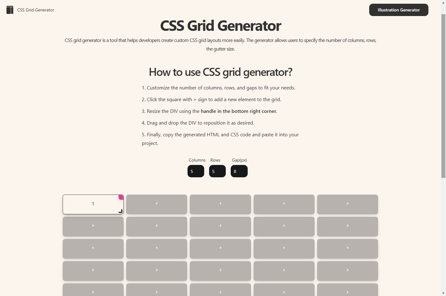 CSS Grid Generator > 365ok IT뉴스